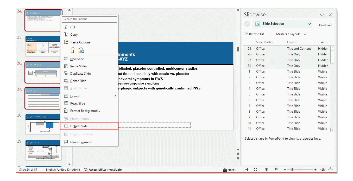 Slide selection for bulk editing – Neuxpower
